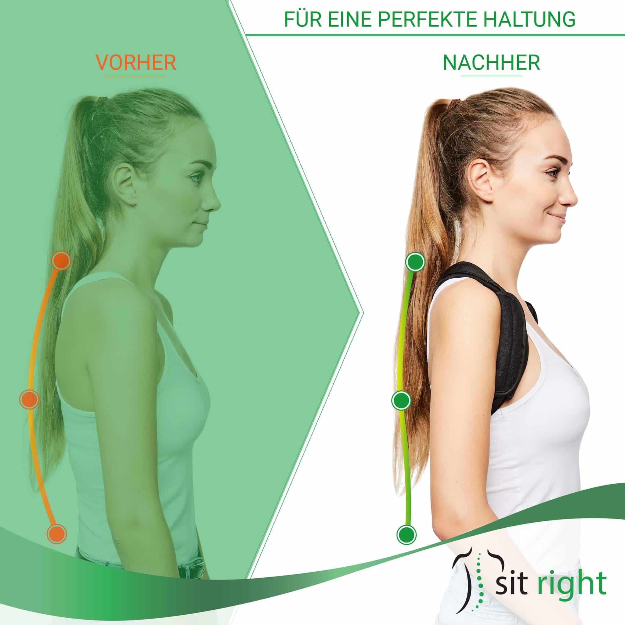 sit right Haltungstrainer zur Verbesserung der Körperhaltung - Rückenstützgürtel & Geradehalter ...