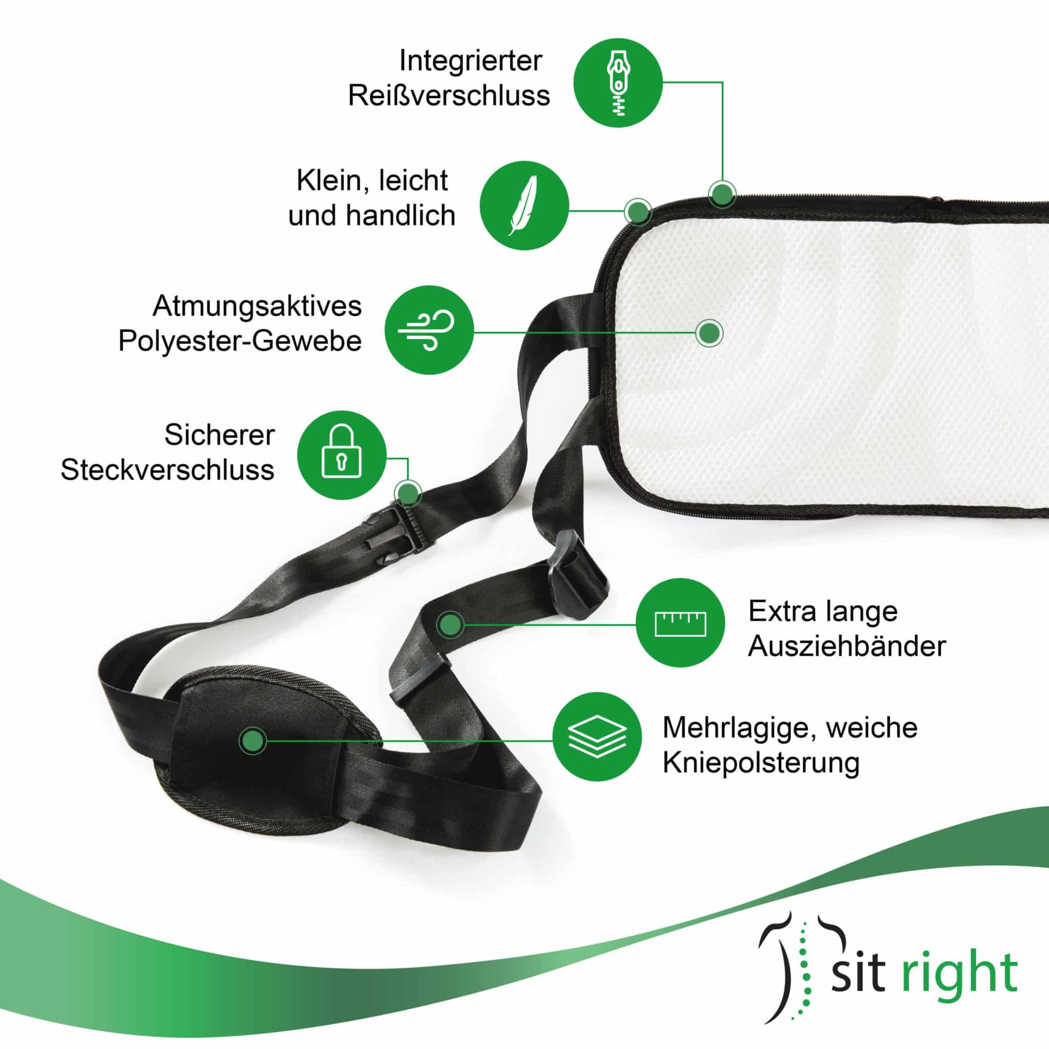 sit right Rückengurt für gesundes Sitzen - Rückentrainer für Damen & Herren - schwarz ...